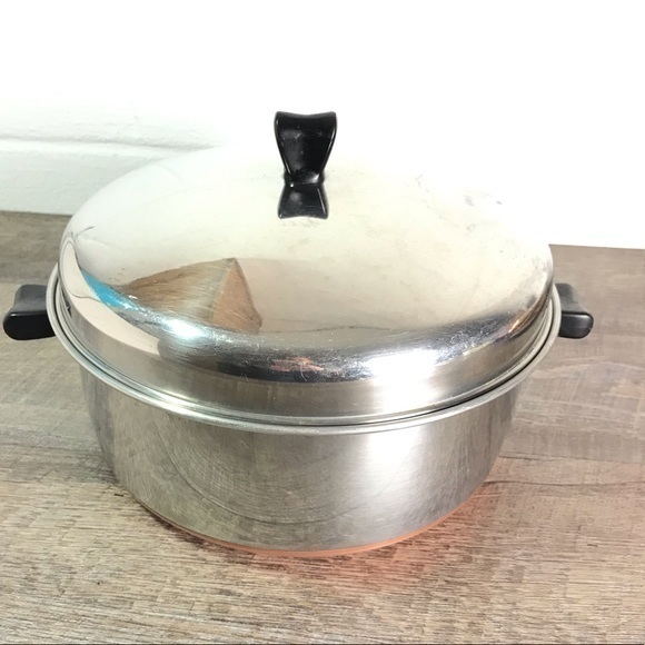 Vintage | Kitchen | Vintage Thermic Ray Norris Stock Pot Copper Bottom ...